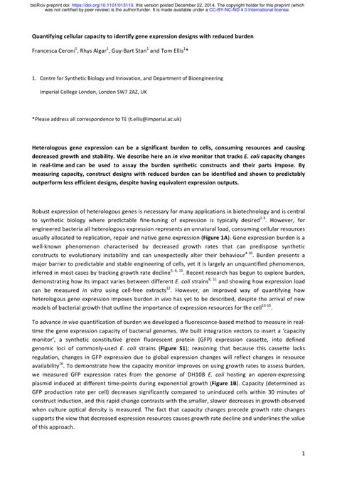Pdf Quantifying Cellular Capacity To Identify Gene Expression Designs