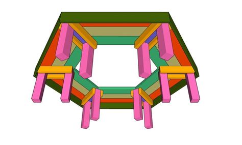 Hexagonal Tree Bench Plans Etsy
