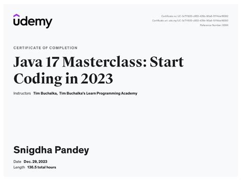 Snigdha Pandey On Linkedin Javaprogramming Java17masterclass Udemy Gratitude