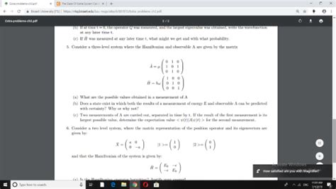 consider a three level system where the hamiltonian and observable a