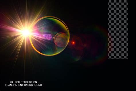 Premium Psd A Nice Lens Flare With Colorful Glowing Effect On A