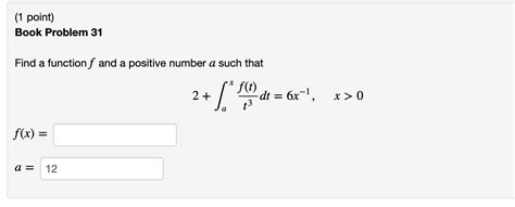 Solved Point Book Problem Find A Function F And A Chegg Com