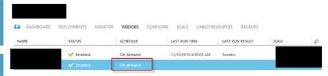 View Azure Webjob Schedule In Portal Stack Overflow