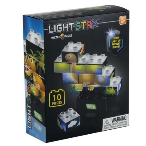 Set Constructie Puzzel Dinosaur 10 Piese Light Stax Emag Ro
