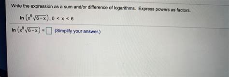 Solved Write The Expression As A Sum Andor Difference Of