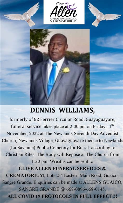 Dennis Williams Clive Allen Funeral Services Co Ltd And Crematorium
