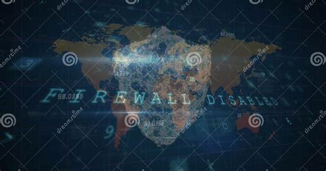 Image Of Cyber Security Concept Icons And Data Processing Against World