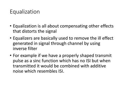 Introduction To Equalization Pptx