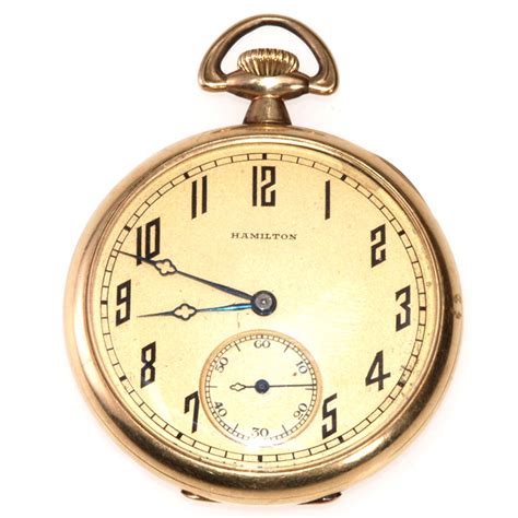 Sold Hamilton 900 Model 1 19 Jewel 12 Size Gold Dial Pocket Watch