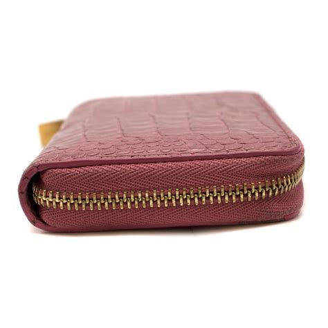 Smythson Pink Alligator Leather Wilde Zip Coin Purse New Season At