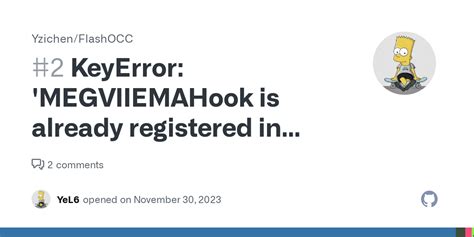 Keyerror Megviiemahook Is Already Registered In Hook · Issue 2 · Yzichenflashocc · Github
