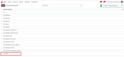 how to import products and product categories in odoo 17