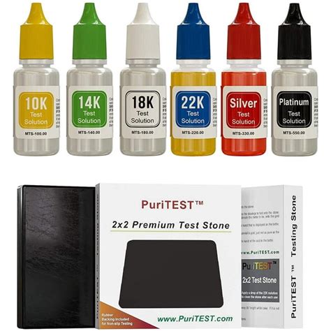 6 Gold Testing Acid Jewelry Test Kit And Scratch Stone Detect Check Metals Lot