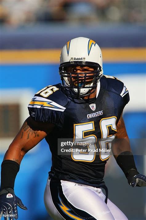 San Diego Chargers Shawne Merriman On Field During Preseason Game Vs