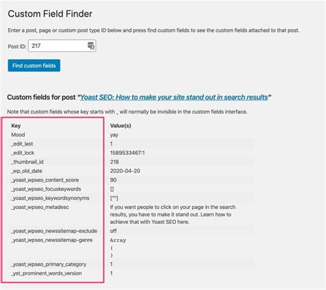 How To Find The Correct Custom Field Name • Yoast