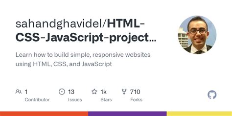issues · sahandghavidel html css javascript projects for beginners · github