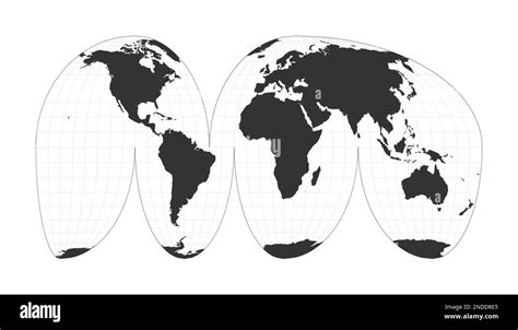 Map Of The World Goodes Interrupted Mollweide Projection Globe With
