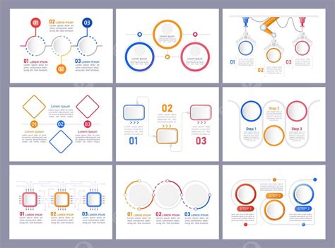 Infographic Chart Design Template Set For Digitalization And Technology