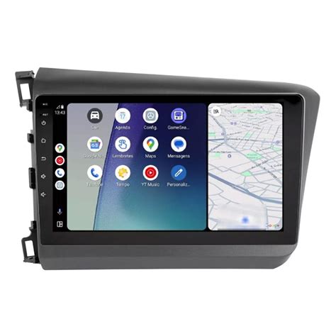 Central Multimídia Civic 2012 2013 2014 Adak G2 Tela De 9p Qled 2gb De Ram 64gb Android Auto E