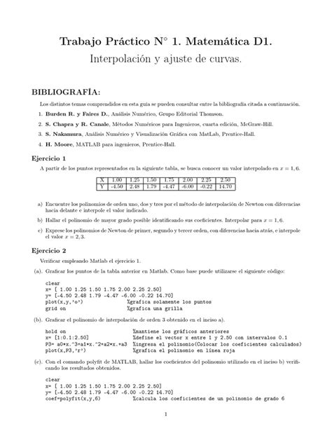 md1 tp1 interpolacion y ajuste pdf pdf ecuaciones algoritmos