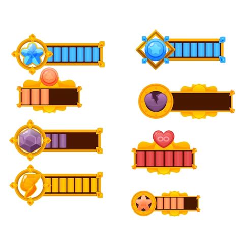 premium vector 8bit pixel arcade game experience bars and energy