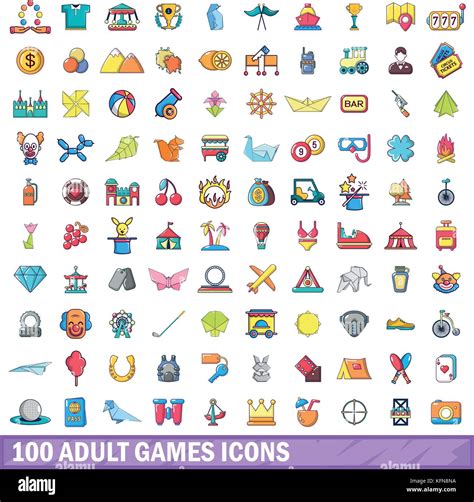 Adult Games Icons Set Cartoon Style Stock Vector Image Art Alamy