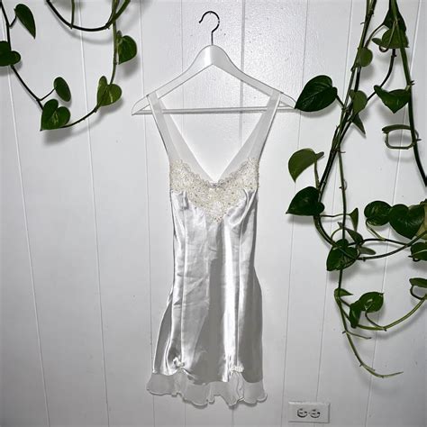 Linea Donatella White Bridal Mini Slip Silksatin Depop