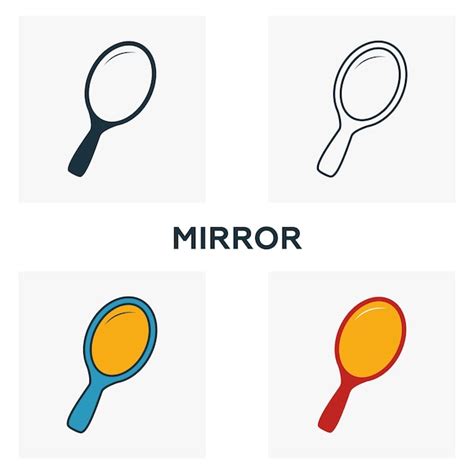 Premium Vector Mirror Icon Set Four Elements In Diferent Styles From Barber Shop Icons