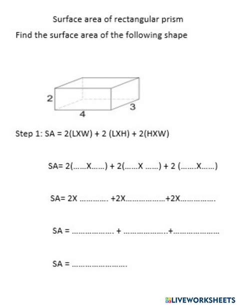 Surface Area Of Rectangular Prism Worksheet Area Worksheets Rectangular Prism Worksheets Surface Area Of Rectangular Prism Worksheet Area Worksheets Rectangular Prism Worksheets