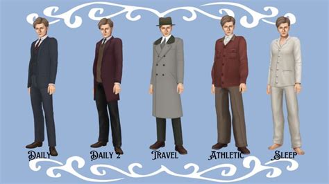 Blueshistorysims Edwardian Fashion Vintage Clothing Men Sims 4