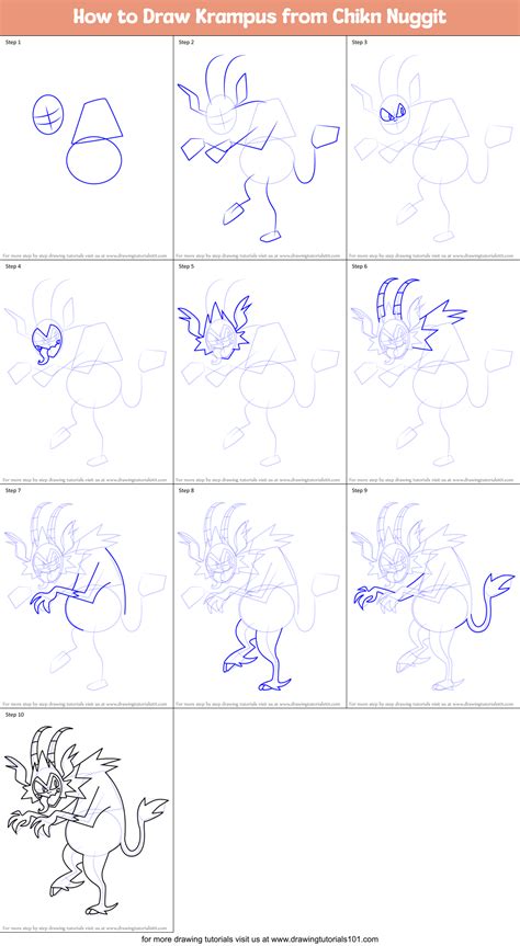 How To Draw Krampus From Chikn Nuggit Chikn Nuggit Step By Step
