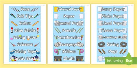 👉 Classroom Equipment Avery Signs And Labels Twinkl