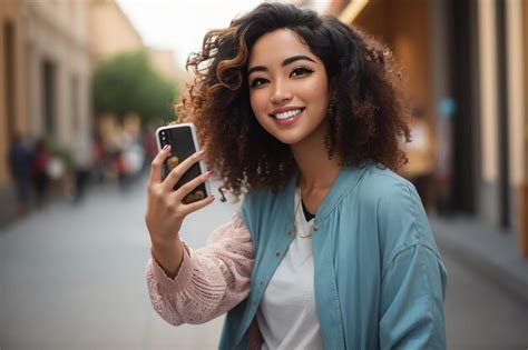 Premium Photo Full Shot Woman Taking Selfie