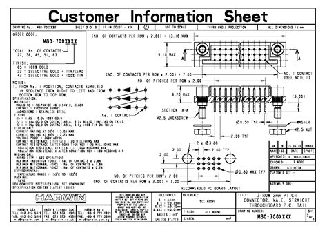 M80 7004522 Datasheet11 Pages Harwin 3 Row 2mm Pitch Connector