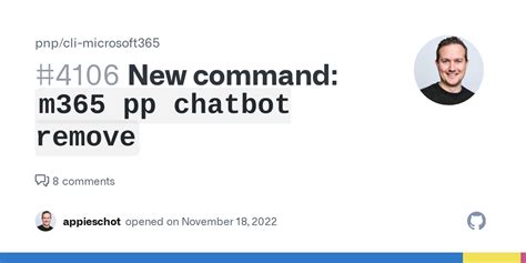 new command `m365 pp chatbot remove` · issue 4106 · pnp cli