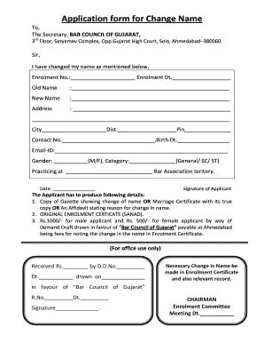 Fillable Online Application Form For Change Name Fax Email Print PdfFiller