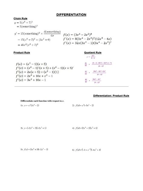 Differentiation Practice Questions Pdf