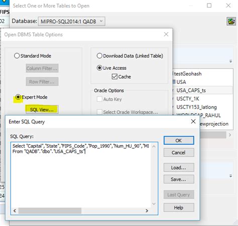Displaying Coordinate Columns For A Mappable Dbms Table In Mapinfo Pro
