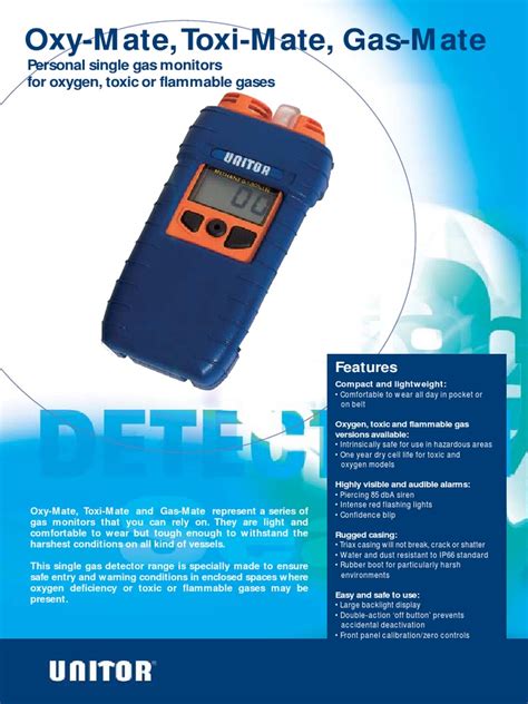 Gas Detection Oxy Toxi Mate Pdf Pdf Gases Chemistry