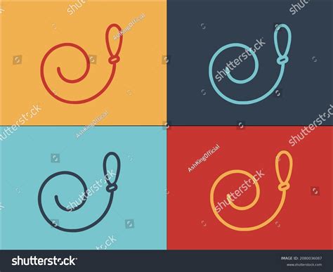 Animal Lasso Logo Template Simple Flat Stock Vector Royalty Free