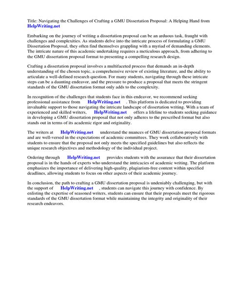 Gmu Dissertation Proposal Format Pdf Thesis Advertising