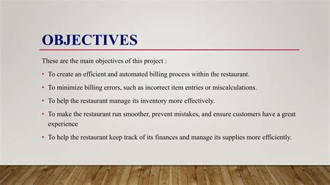 Restaurant Billing System Project C Program Pptx