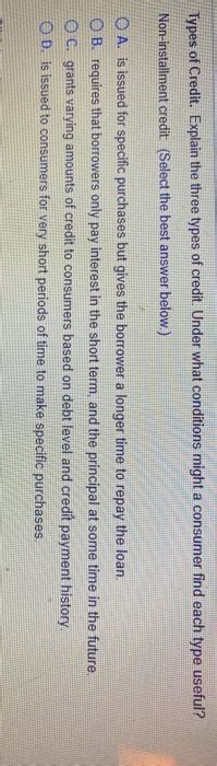 Solved Types Of Credit Explain The Three Types Of Credit Chegg Com