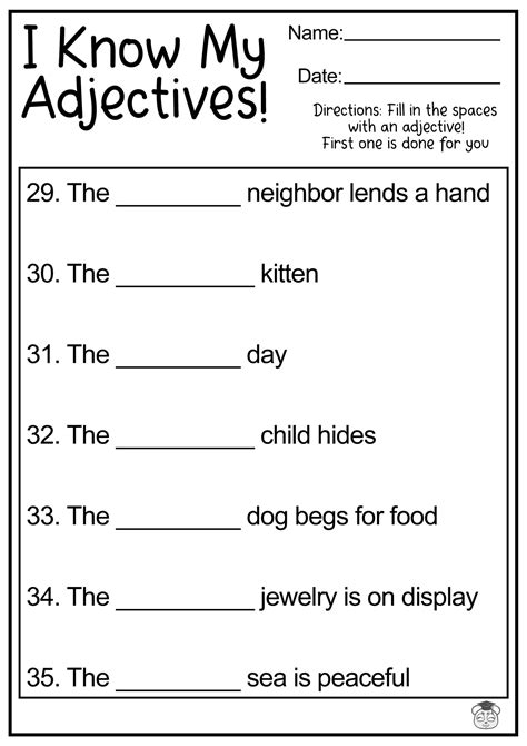 Adjective Reading Comprehension Worksheet Pdf Free Printable Worksheets