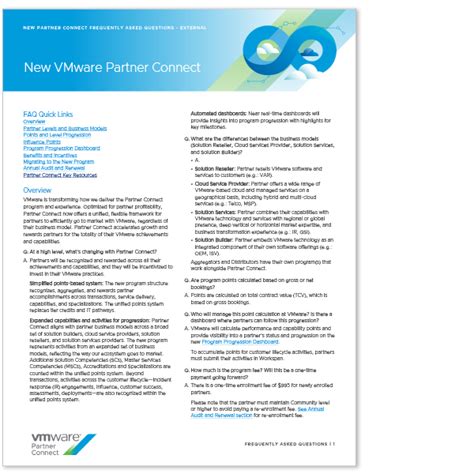 New Vmware Partner Connect Faq Sheet