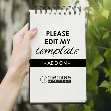 Please Edit My Template ADD ON ONLY Etsy