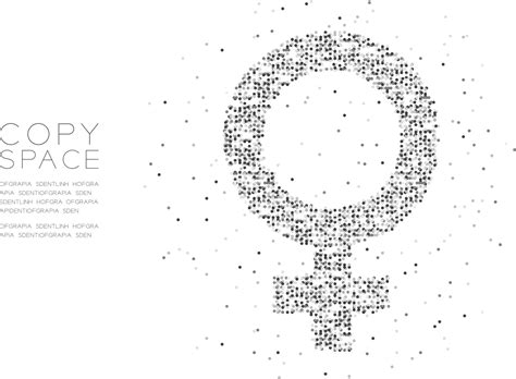 Abstract Geometric Circle Dot Molecule Particle Women Sign Shape VR Technology Female Gender