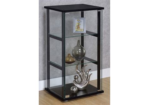 Cyclamen 3 Shelf Glass Curio Cabinet Black And Clear