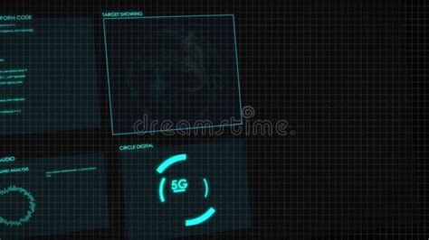 Digital Hud Graphic Of Screen 3d Futuristic User Interface Glow Gui Digital Text And Number