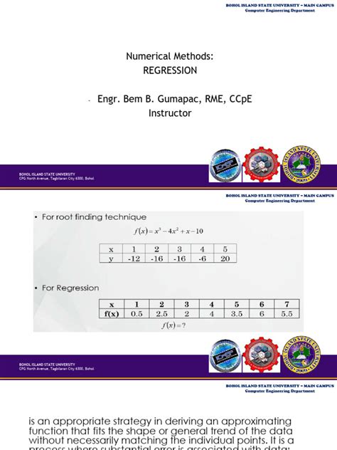 Numericalmethodsregressions Pdf Regression Analysis Least Squares